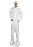 China Disposable Chemical Resistant Disposable Coveralls Anti Abrasion For Medical Lab for sale
