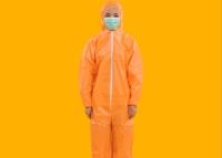 China Chemical Resistant Disposable Safety Coveralls , Disposable Orange Overalls for sale