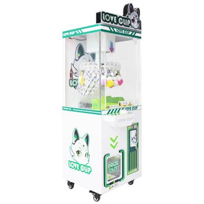 China Green Crane Coin Claw Machine Starry Love Clip Machine Probability Controllable Prize Clip Snack Gift Vending Machine for sale