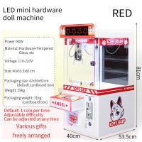China Red Coin-Operated LED Desktop Hardware Claw Arcade Machine for sale