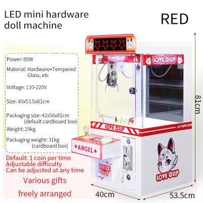 China Red Coin-Operated LED Desktop Hardware Claw Arcade Machine for sale