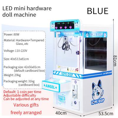 China Blue Coin-Operated LED Desktop Hardware Claw Arcade Machine for sale
