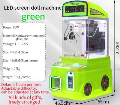China Green Children's Doll Machine Arcade Game Mini Claw Factory Direct Sale for sale
