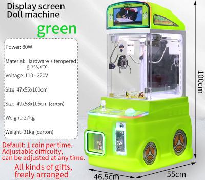 China Factory Directly Sale Green Super Tank LED Lightful Mini Claw Arcade Game Machine for sale