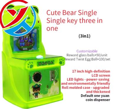 China Cute Bear Kids Button Arcade Machine With Interactive Gameplay Machine for sale