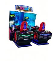 China Double Racing Arcade Simulator Machine Car Driving Game With HD Screens And LED Lights for sale