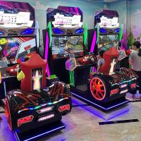 China Luxury LED Racing Arcade Simulator Machine Car Driving Game Cabinet For Amusement Center for sale
