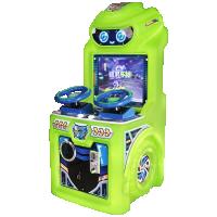 China Commercial Kiddie Arcade Driving Racing Machine Dual Steering Wheels Coin Simulator for sale