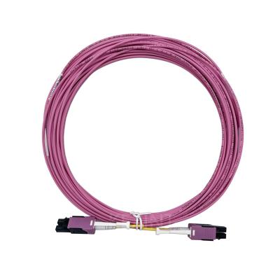 China KEXINT Uniboot Fiber Optical Patch Cord LC Duplex OM4 LSZH Magenta for sale