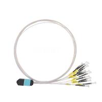 China FTTH Multimode MTP LC Fiber Optic Patch Cable Ferrule OM3 OM4 12 Fibers 0.7mm 0.5m for sale