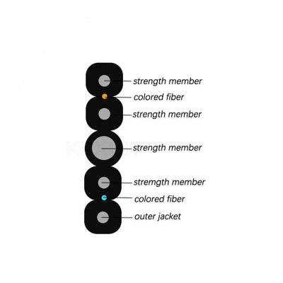 China KEXINT GJYXBCH Fiber Optic Drop Cable Outdoor 5 Steel Wire 2 Core Butterfly Cable for sale