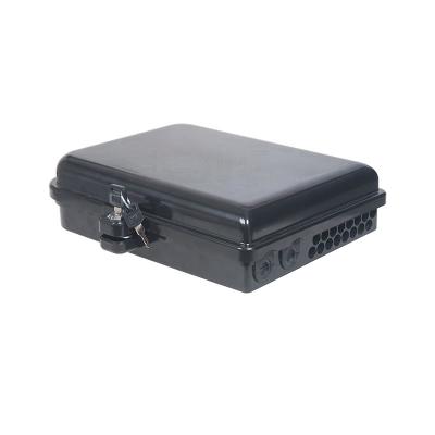 China KEXINT FTTH Fiber Optic Distribution Box Outdoor 16 Core PC ABS Black for sale