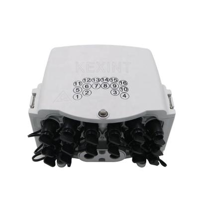 China FTTH 1x16 Outdoor Fiber Optic Distribution Box IP65 Waterproof White KXT-B-16L KEXINT for sale