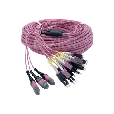 China KEXINT FTTH MPO LC Uniboot OM4 Fiber Optic Patch Cord Grade B 3*12 36 Cores Multimode for sale