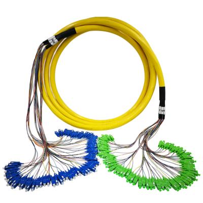 China FTTH 64 Cores Unitube Yellow Fiber Patch Cables With Different Connector for sale