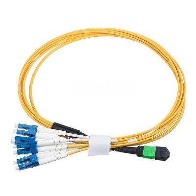 China 8 Core Fiber Optical Patch Cord MPO MTP To LC Duplex Breakout Cable for sale