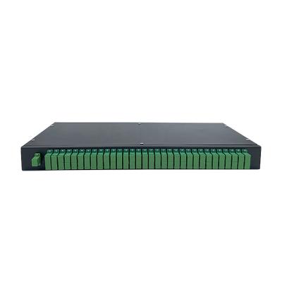 China 1U 19 Inch Rack Mount Fiber Optic PLC Splitter 1x64 SC APC Connector for sale
