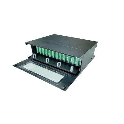 China Rack Mounted Fiber Optic Patch Panel ODF Junction Box 96 Ports Sliding Type for sale