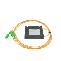 China SC APC 3.0 MM 1x2 Fiber Optic PLC Splitter ABS Type Use For 2 Cores Distribution Box for sale