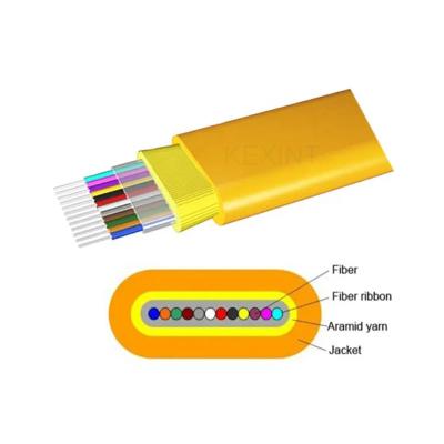 China KEXINT GJFDKBV 12 Core G657A1 Fiber Indoor Flat Ribbon Fiber Optical Cable for sale