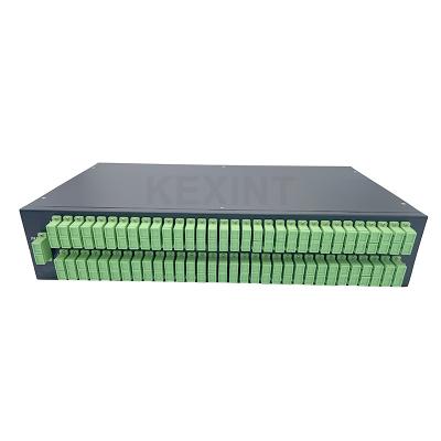 China KEXINT 2 PCS 1X 64 SC APC Fiber Optic PLC Splitter 2U ODF 19 Inch Rack Fiber Optic Patch Panel for sale