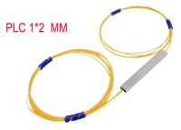 China Multimode 1×2 Fiber Optic PLC Splitter 50/125 0.9 Hytrel Orange 850nm for sale
