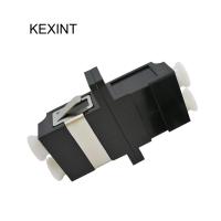China Duplex Flange Black Fiber Optic Adaptor LC SC , UPC SC Fiber Connector for sale