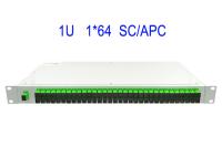 China 1U Rack Mount 1 × 64 SM Fiber Optic PLC Splitter SC/APC Box 19 Inches white for sale