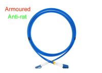 China Armoured Duplex Fiber Optical Patch Cord Indoor 3.0 SOS DX LC/UPC Connector for sale