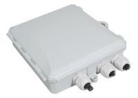 China Indoor Wall Mount Fiber Optic Distribution Splitter Box 12 Cores Ip65 1 Inlet 2 Outlet for sale