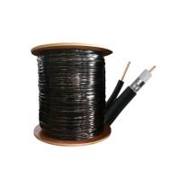 China 75 Ohm RG11 Coaxial Cable with Messenger for Overhead CCTV CATV Systems 6.9mm Jacket for sale