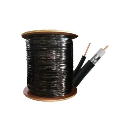 China 75 Ohm RG11 Coaxial Cable with Messenger for Overhead CCTV CATV Systems 6.9mm Jacket for sale