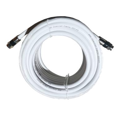 China 15ft RG6 Coaxial Cable Dual Shielded with F Connectors 75 Ohm for Satellite CCTV White Black for sale
