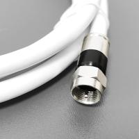 China 15ft RG6 Coaxial Cable Dual Shielded with F Connectors 75 Ohm for Satellite CCTV White Black for sale