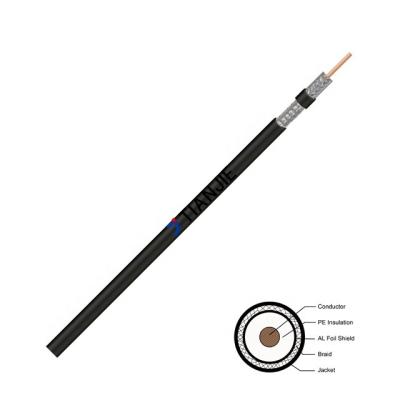 China 75 Ohm 20 AWG CCS/BC Dual Shielded RG59 Coaxial CCTV Cable FPE Insulation for sale