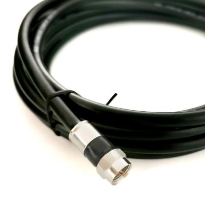 China CCTV RG6 Coaxial Cable F Type Connector OEM 75 Ohm White Black 18AWG for sale