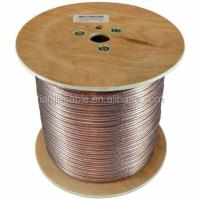 China TIANJIE - 16 gauge AWG OFC / Tinned copper CCA flexible professional Flat ribbon transparent PVC speaker cable wire for sale