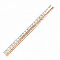 China OFC TC 2 CORE twin flat transparent PVC Insulated flexible clear pvc speaker cable for sale