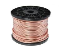 China OFC TC 2 CORE twin flat transparent PVC Insulated flexible clear pvc speaker cable for sale