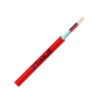 China TIANJIE-2C 1.0mm2 solid copper conductor shielded red PVC twisted pair fire alarm cable for sale