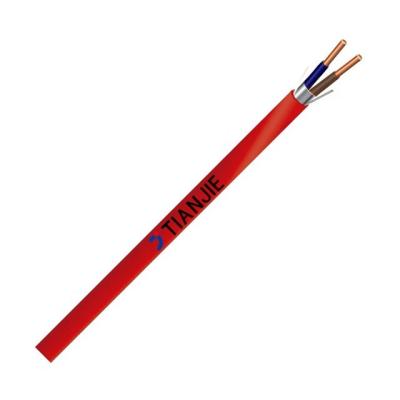 China UL Listed 18AWG 2 Core Shielded Fire Alarm Cable Red Copper Conductor FR PVC for sale