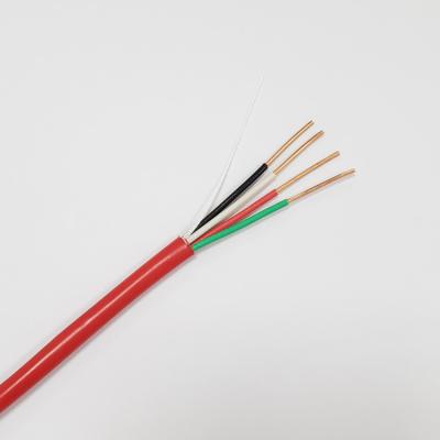 China UL FPLR 4C 18AWG Solid Copper Unshielded Red PVC Fire Alarm Cable 300V for sale