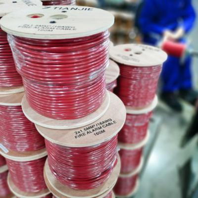 China PVC Jacket Power Limited Fire Alarm Cable FPLR Shielded Solid Copper 2core 2.5mm2 for sale
