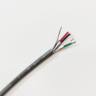 China BELDEN 8723 Equivalent 2PR 22AWG TC Tinned Copper Individually Pair Screened Audio Control Instrument Cable 300V for sale