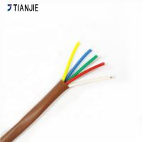 China TIANJIE 18AWG Solid Bare Copper 5 Conductor PVC Insulated Brown Thermostat Cable 150V for sale