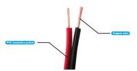 China 2 Core 22awg Led Speaker Wire Red And Black Flat Speaker Cable for sale