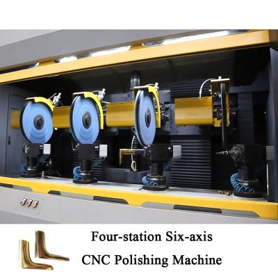China CNC Metal Polishing Machine Automatic Buffing Grinder Mirror Finish Equipment for brass faucets for sale