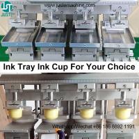 China 4Colors Pad Printing Machine Single Transverse Flow Model Line Pad Printer With Conveyor PLC Materials Ceramic Ring for sale