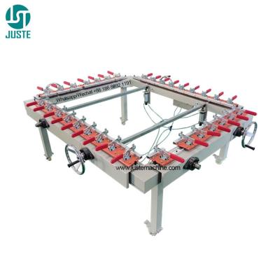China JUSTE JST-SC1215T Pneumatic Screen Stretcher 1200×1500mm Frame with 45N Tension Capacity for sale