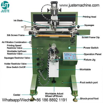 China Automatic Oil Jerry Can Screen Printing Machine 1 Color Pneumatic 220V 50HZ for Cylindrical Containers for sale